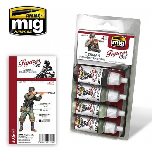MIG Jimenez Mig-Jimenez - German Field Grey Uniforms Colors Set - MCM
